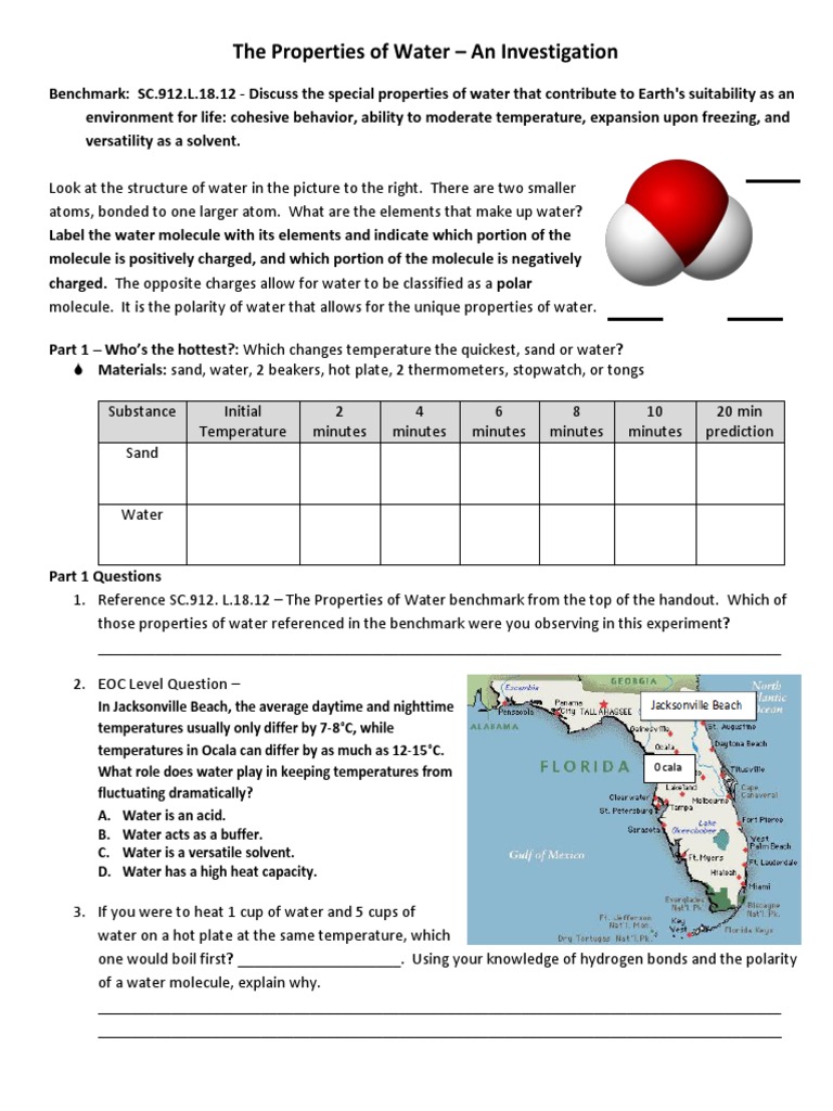 Iia - Properties of Water Student | PDF | Properties Of Water | Solution
