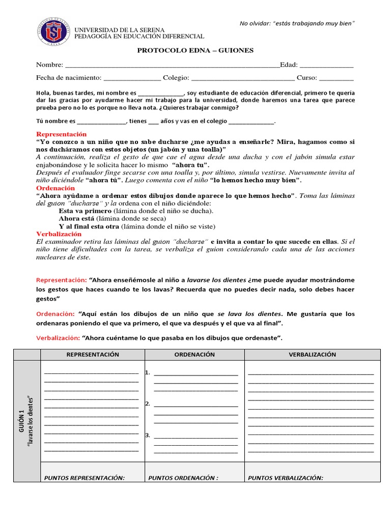 Protocolo EDNA (Guión) | PDF | Ocio