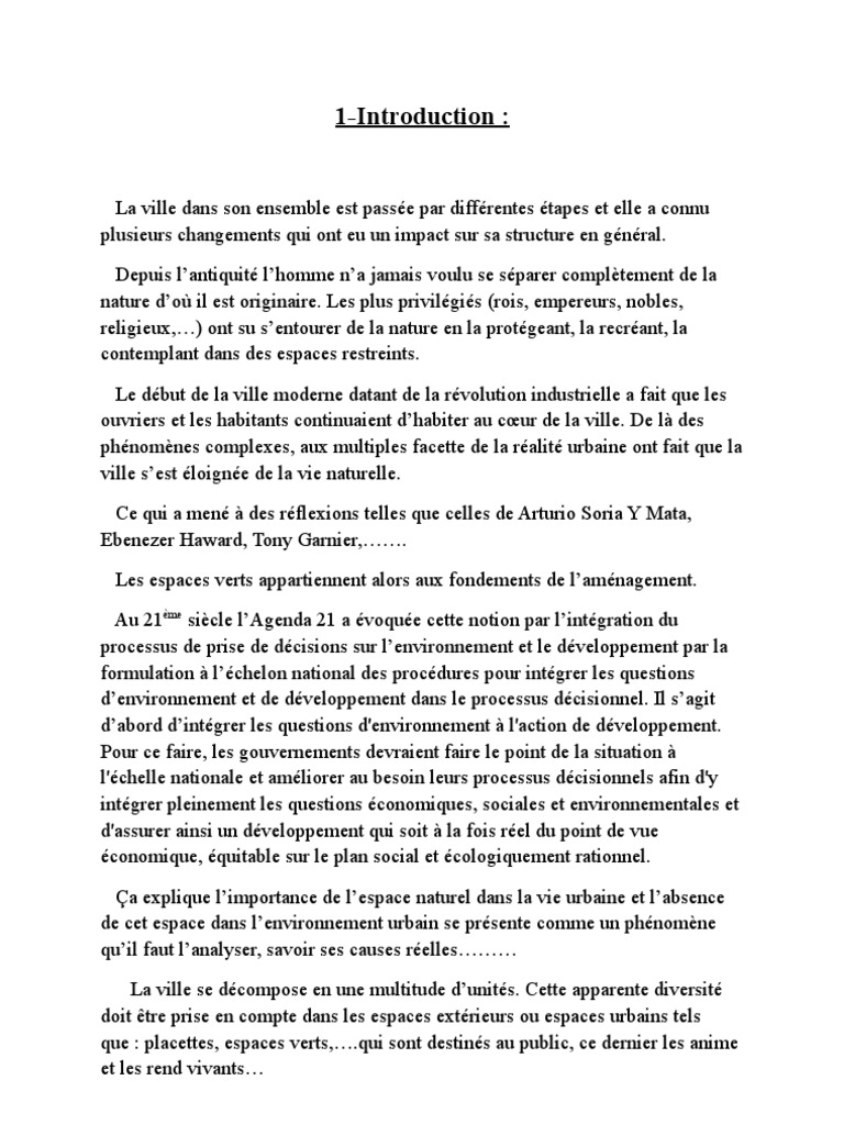 Exposé Espace Vert Méthodologie | PDF | Environnement naturel | Ville