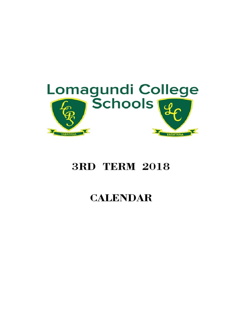 3rd Term 2018 Calendar Email PDF | PDF