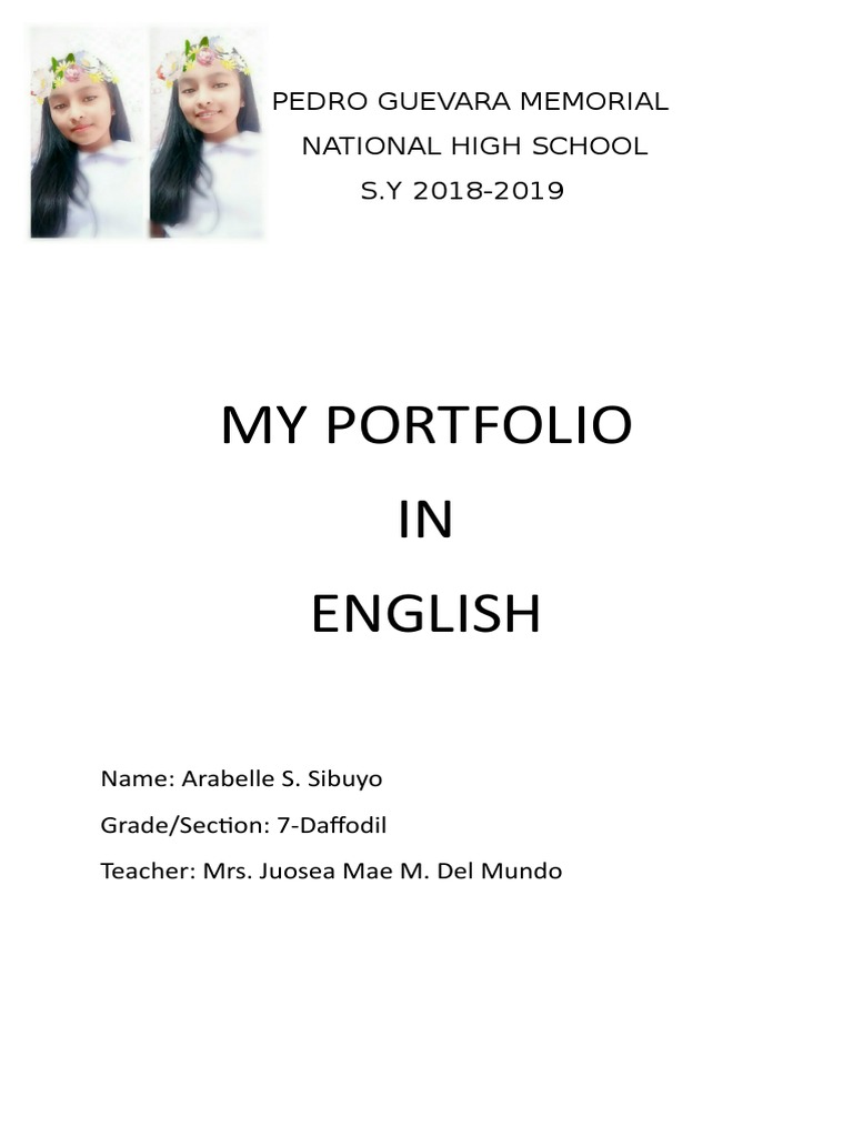 My Portfolio IN English: Pedro Guevara Memorial National High School S ...