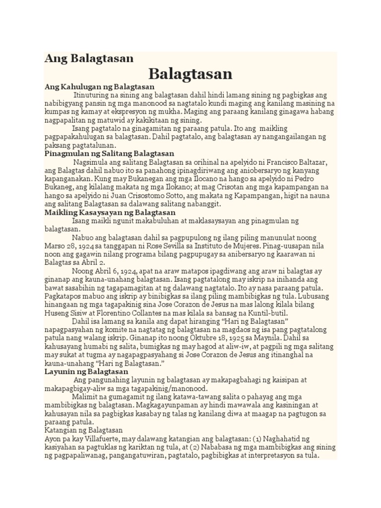Ang Balagtasan | PDF