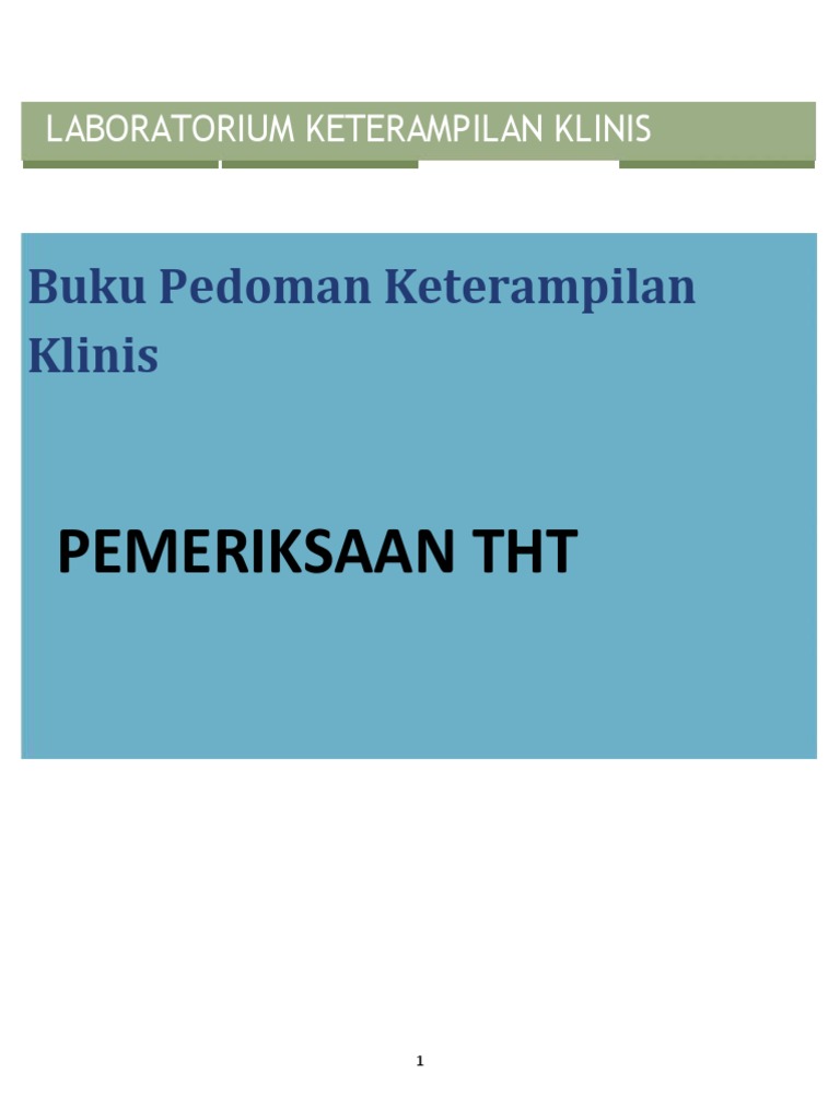 Manual Skillslab FK UNS Semester 5 THT | PDF