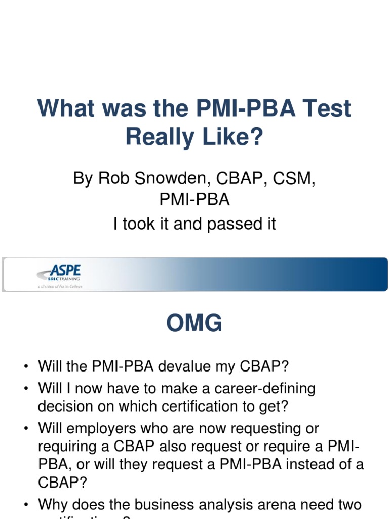 Insights on the PMI-PBA Exam Experience | PDF | Business Analysis ...