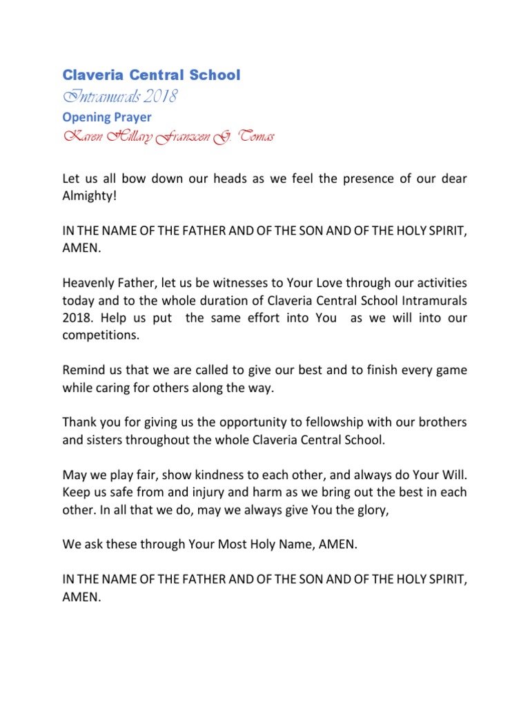 Opening Prayer | Christian Behaviour And Experience | Christian Worship ...