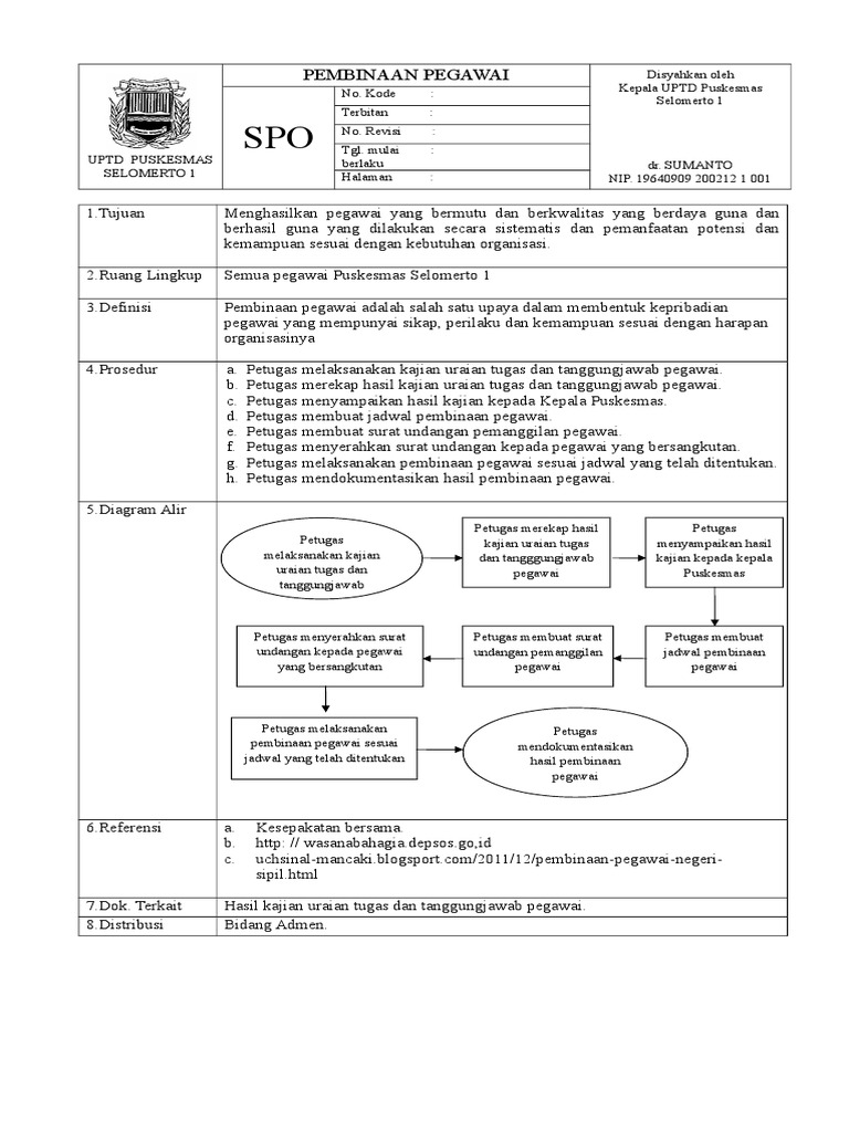 Spo Pembinaan Pegawai Contoh | PDF