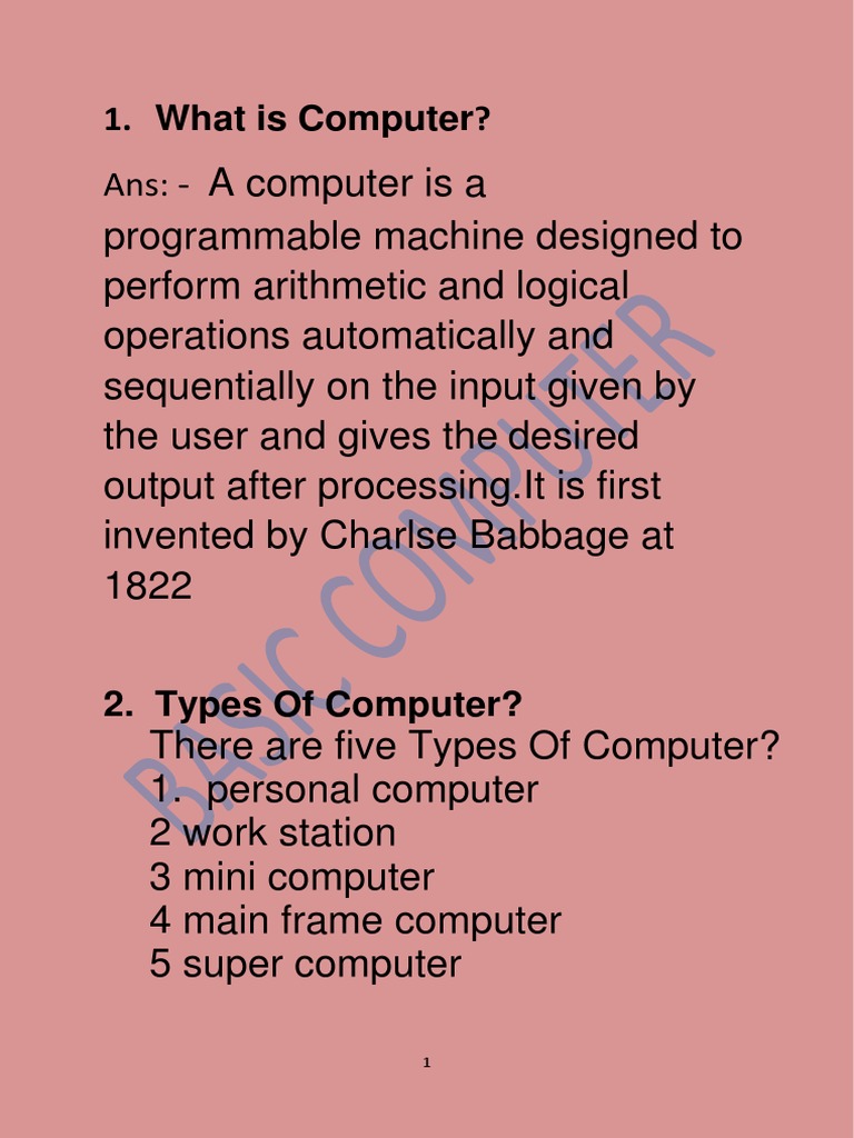 What Is Computer? | PDF | Computer Data Storage | Random Access Memory