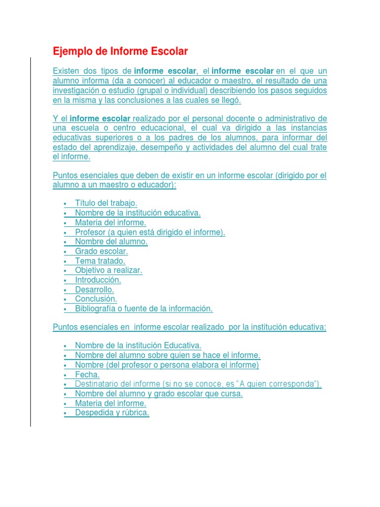 Ejemplo de Informe Escolar | PDF | Ventrículo (corazón) | Corazón