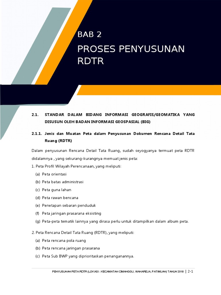Bab 2 Proses Penyusunan RDTR | PDF