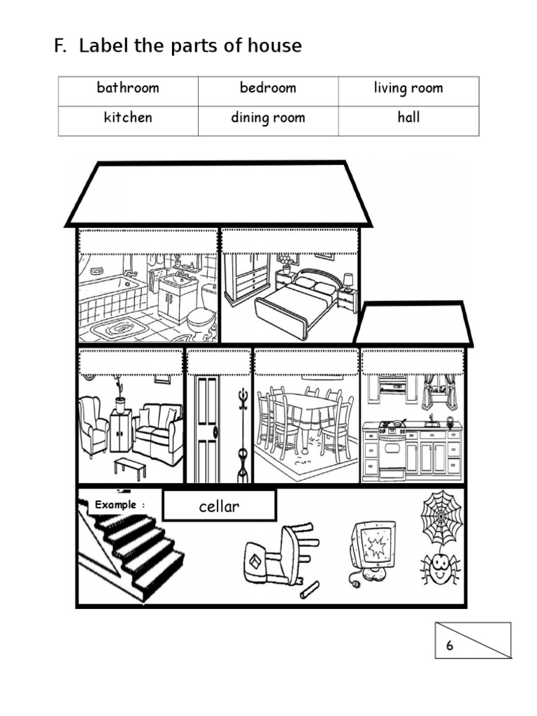 Labeling Parts of a House Worksheet | PDF