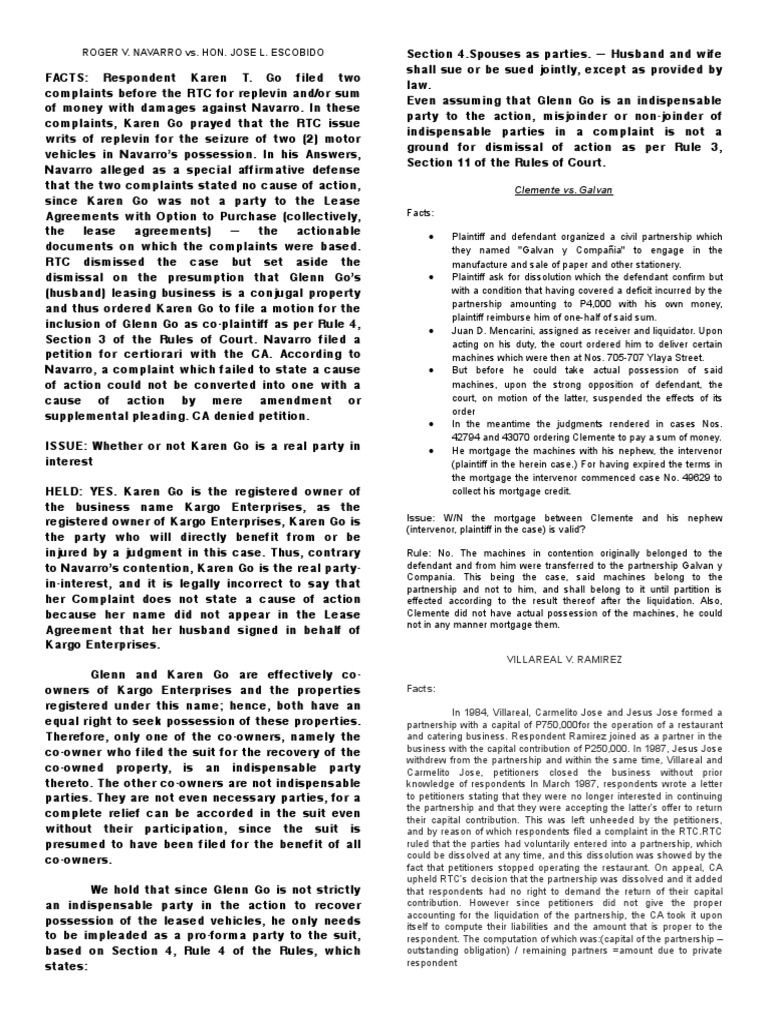 Dissolution of a Partnership: Determining Partners' Rights to the Return of Capital ...
