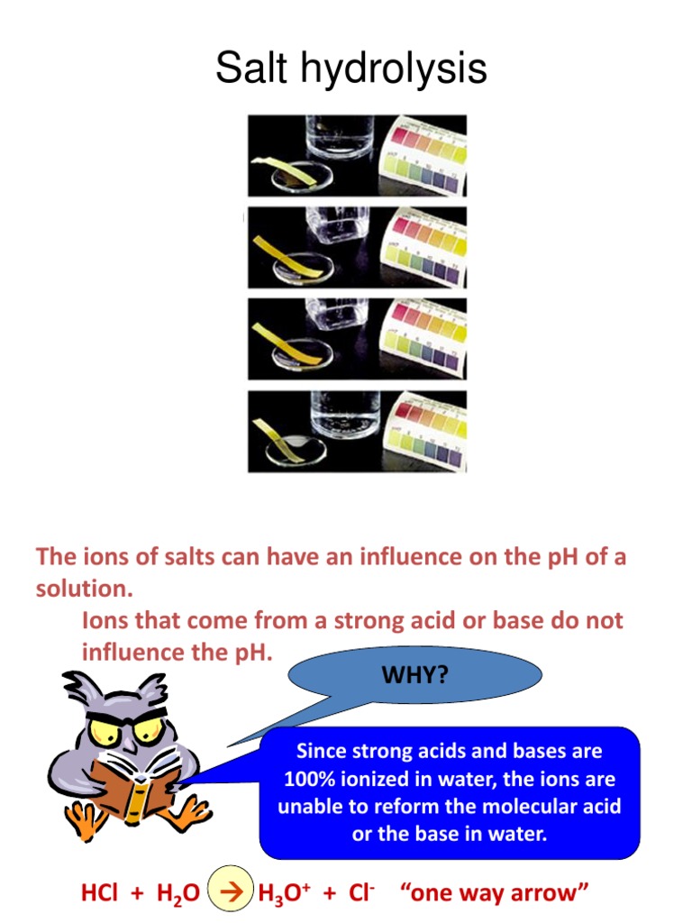 PRESENTASI - Salt Hydrolysis and Exercises | PDF | Acid | Electrolyte