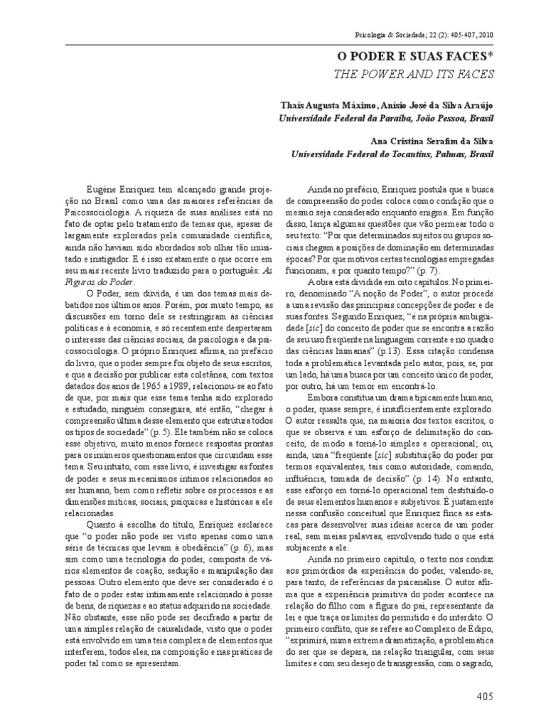 O Poder e Suas Dimensões Psicológicas | PDF | Poder (social e político ...