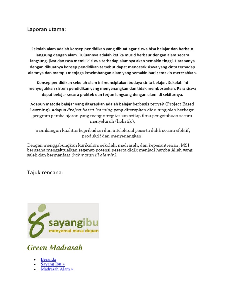 Mading Sekolah Alam | PDF