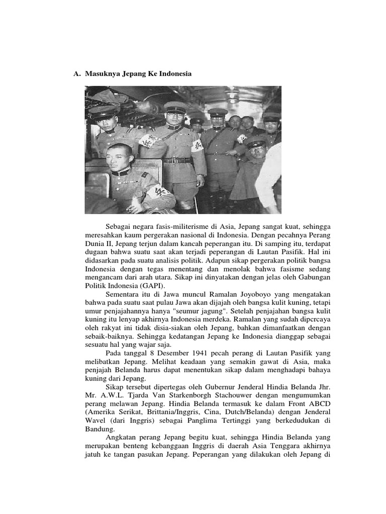 Masuknya Jepang Ke Indonesia | PDF