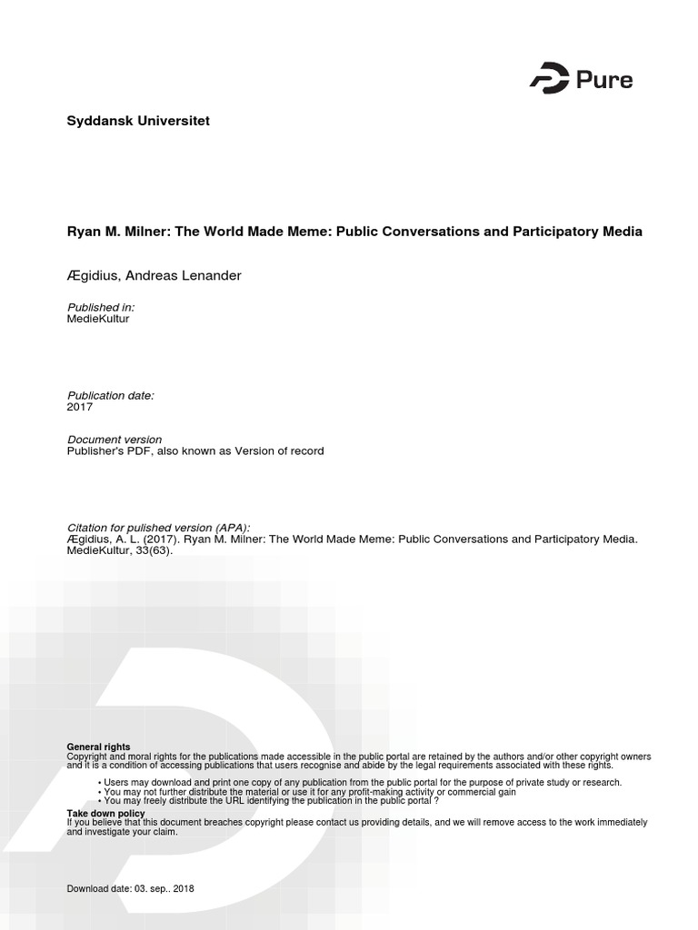 Ryan M Milner The World Made Meme Public Conversations and ...