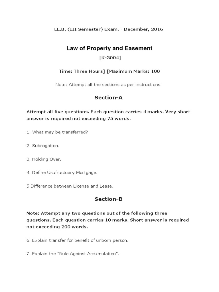 Law Of Property And Easement Pdf