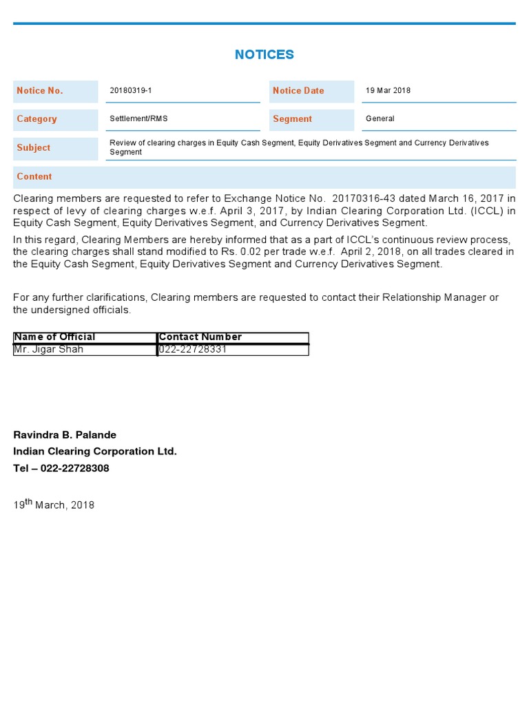 Notices: Notice No. Notice Date | PDF