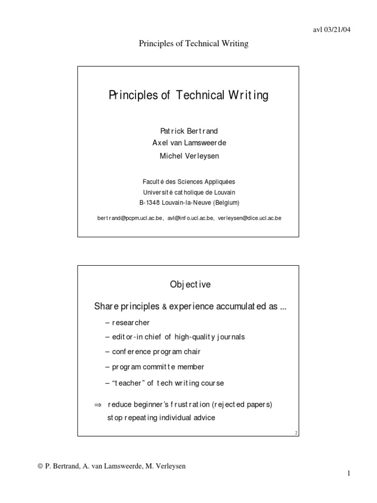 02 - Principles of Technical Writing PDF | PDF | Abstract (Summary ...