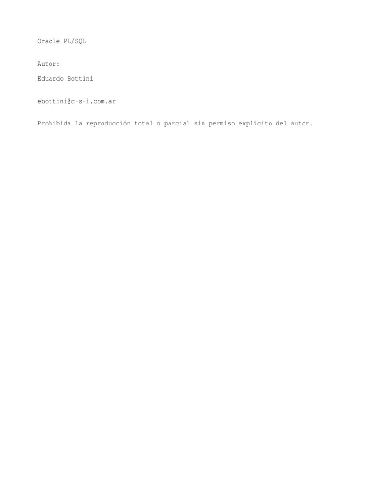 Oracle | PDF | Pl / Sql | SQL