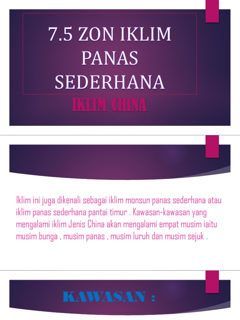 Powerpoint Geografi Ting 2 Bab Zon Iklim Sederhana Panas | PDF