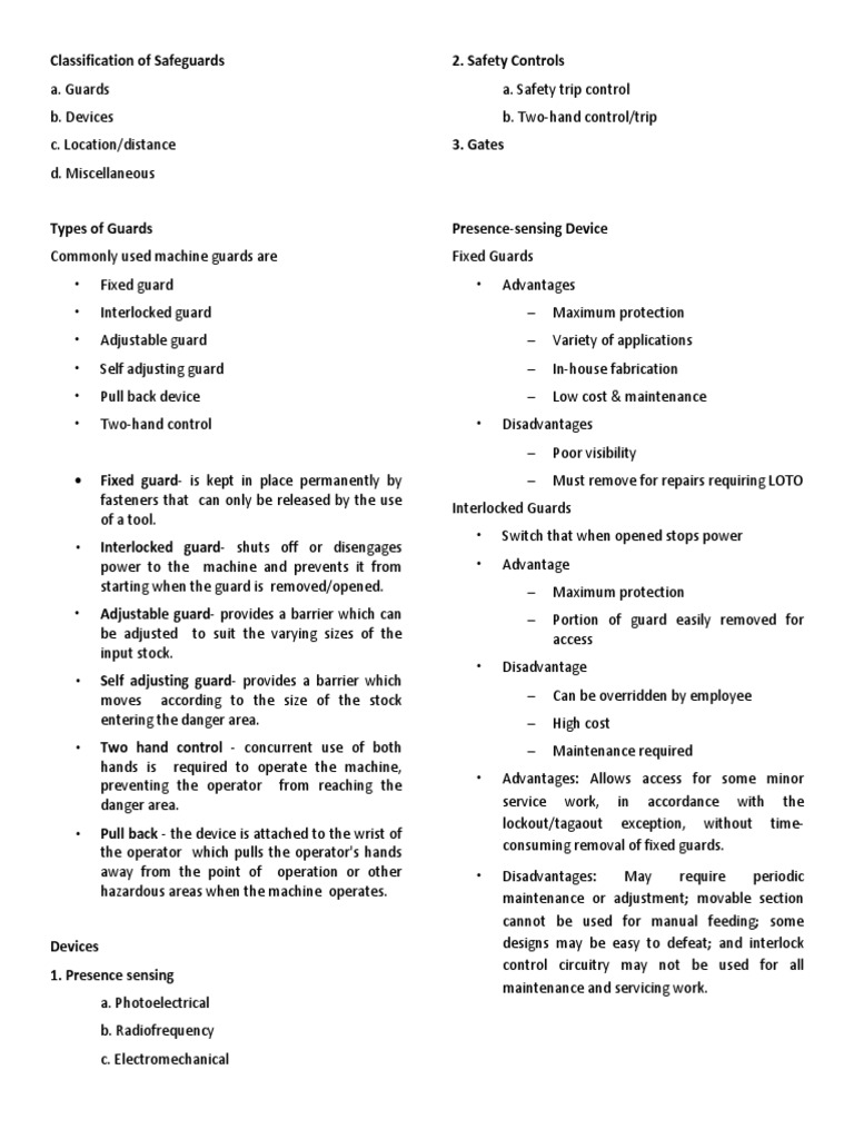 Classification of Safeguards | PDF | Machines | Equipment