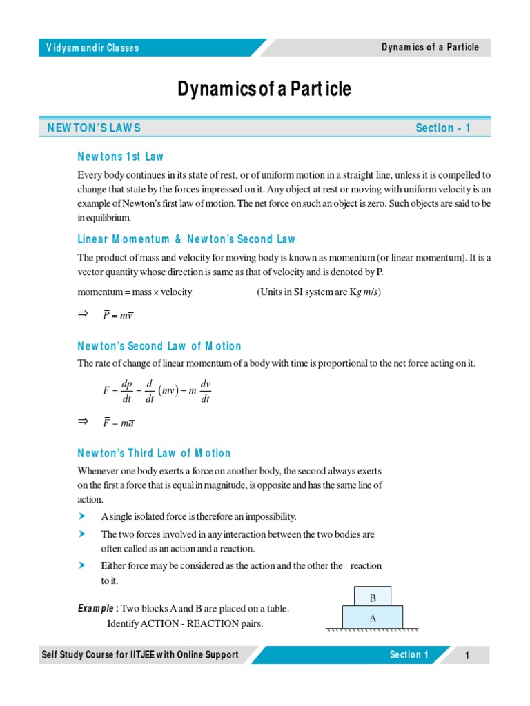 Dynamics of A Particle | PDF | Force | Friction