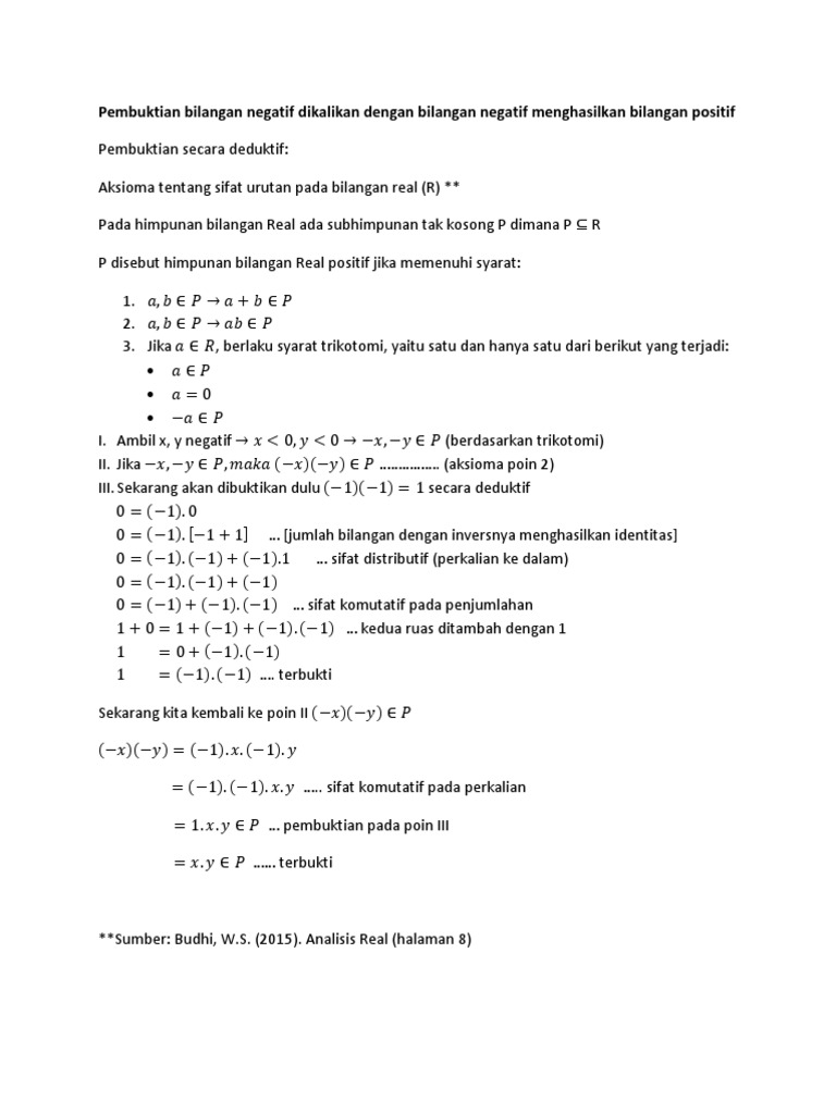 Negatif Dikali Negatif Menjadi Positif | PDF