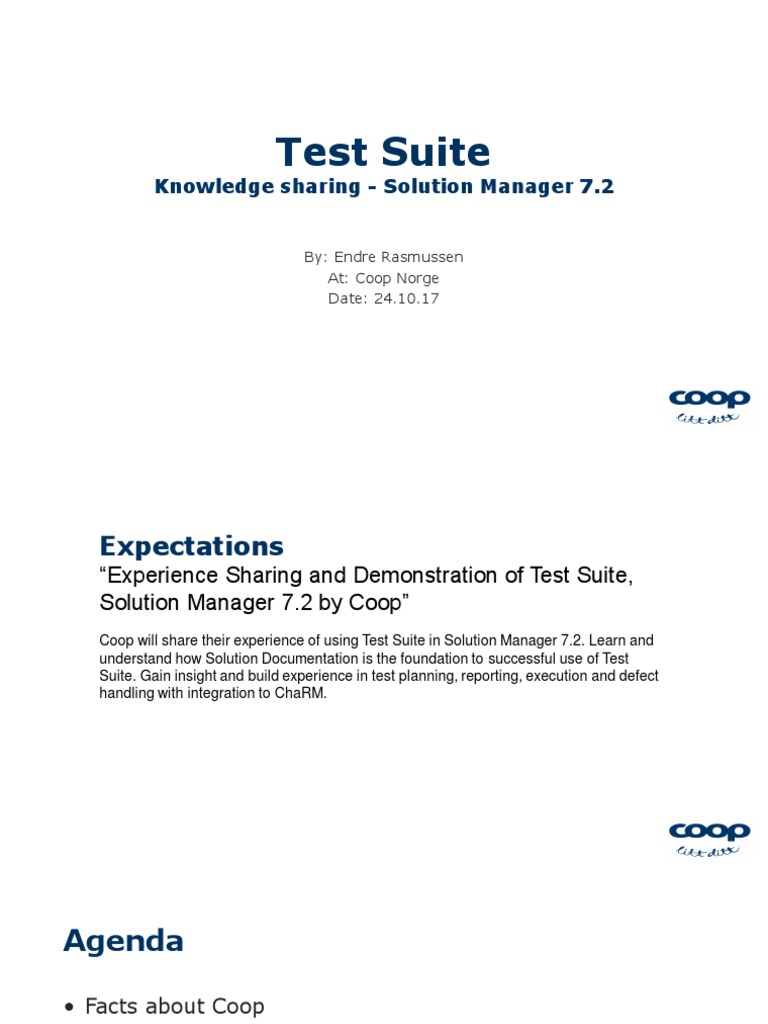Erfaringer Og Demo Av Test Suite Solman 7 2 Coop | PDF | Business ...