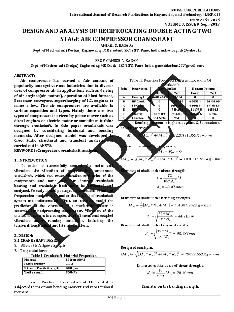 Crankshaft Pdf Strength Of Materials Bending