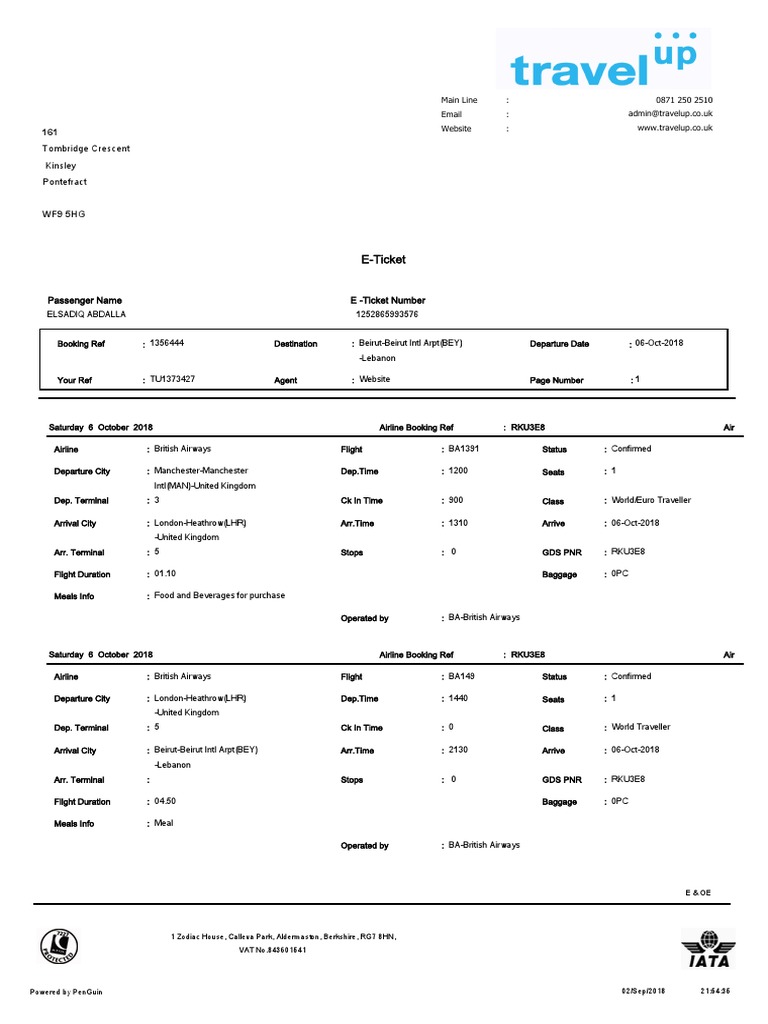 E Ticket | PDF | Airlines | Transport