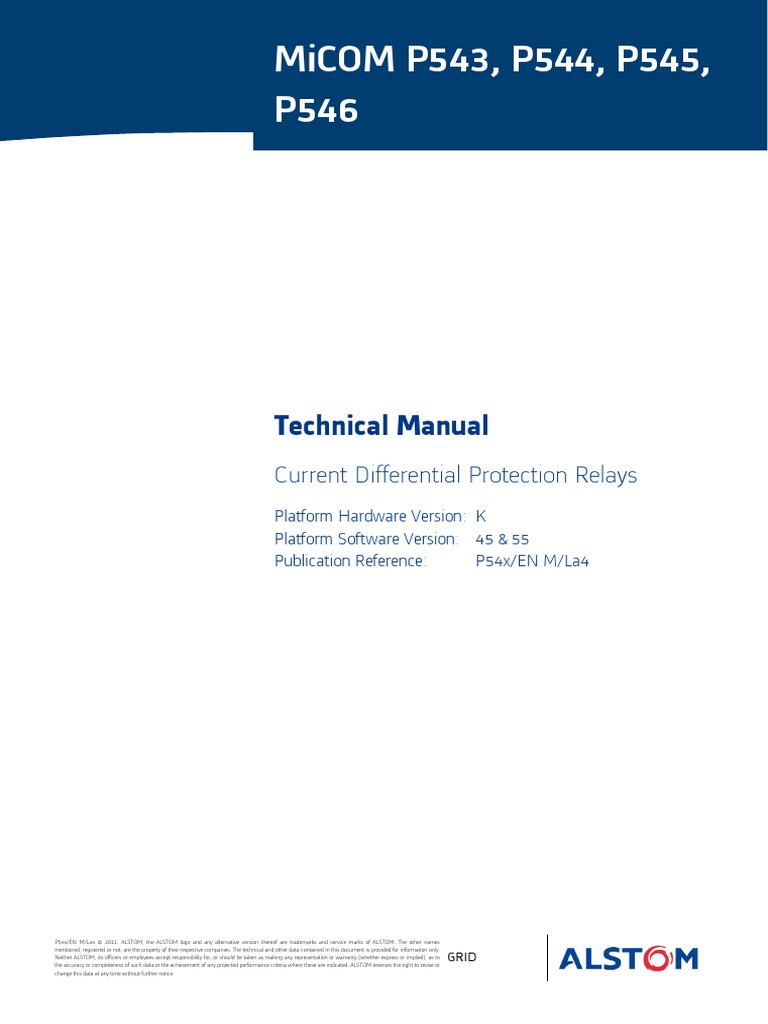 Pages From (MiCOM P54x - EN M - La4 Technical Manual 120911) | PDF ...