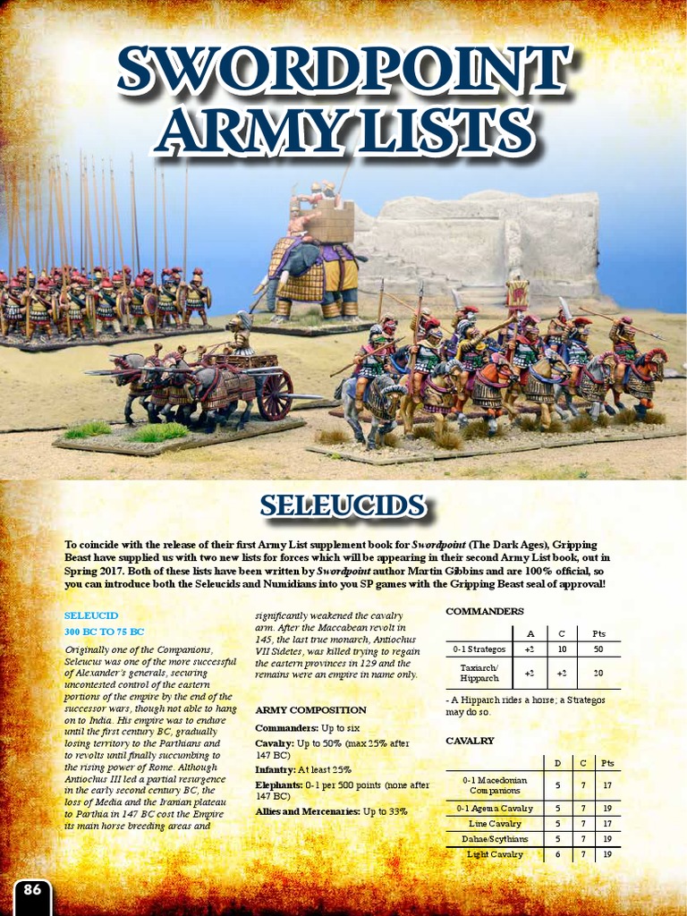 Swordpoint Army List | PDF | Cavalry | Military