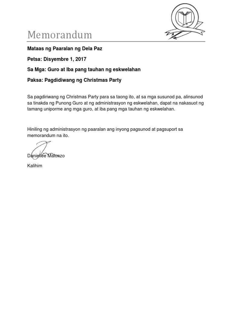 Memorandum Filipino | PDF