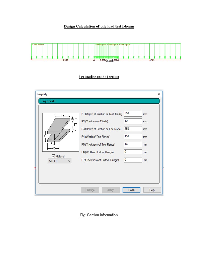 Design Calculation of Pile Load Test I-Beam: Fig: Loading On The I ...
