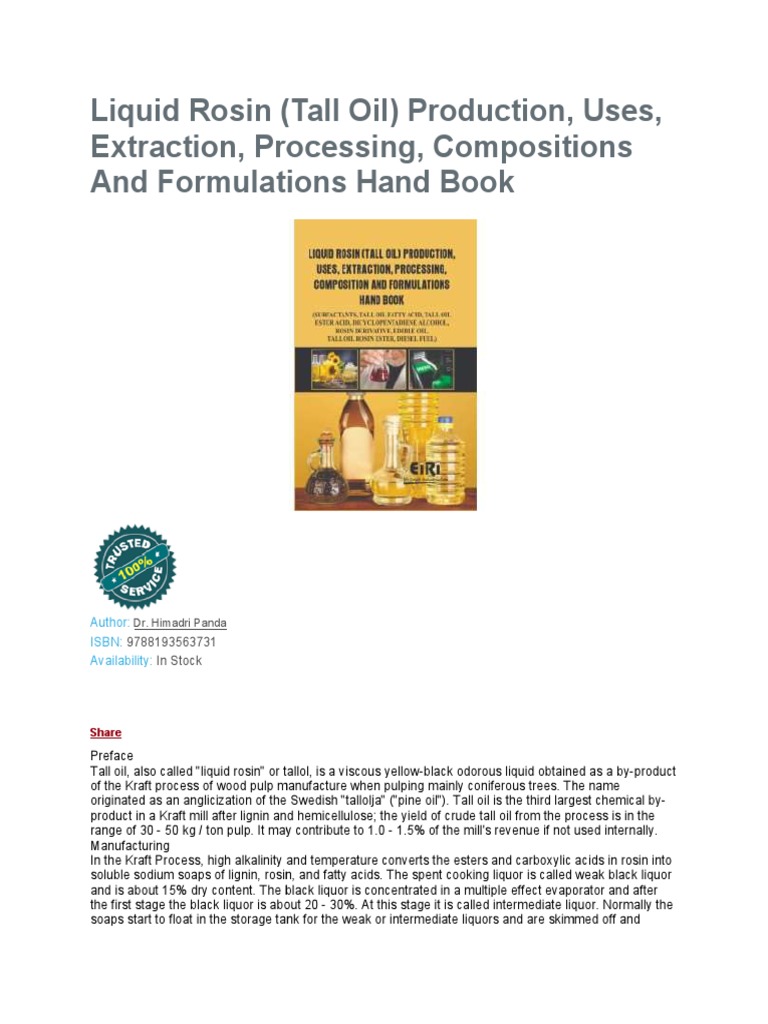 Liquid Rosin and Tall Oil Processing and Formulations | PDF | Chemical Compounds | Chemistry