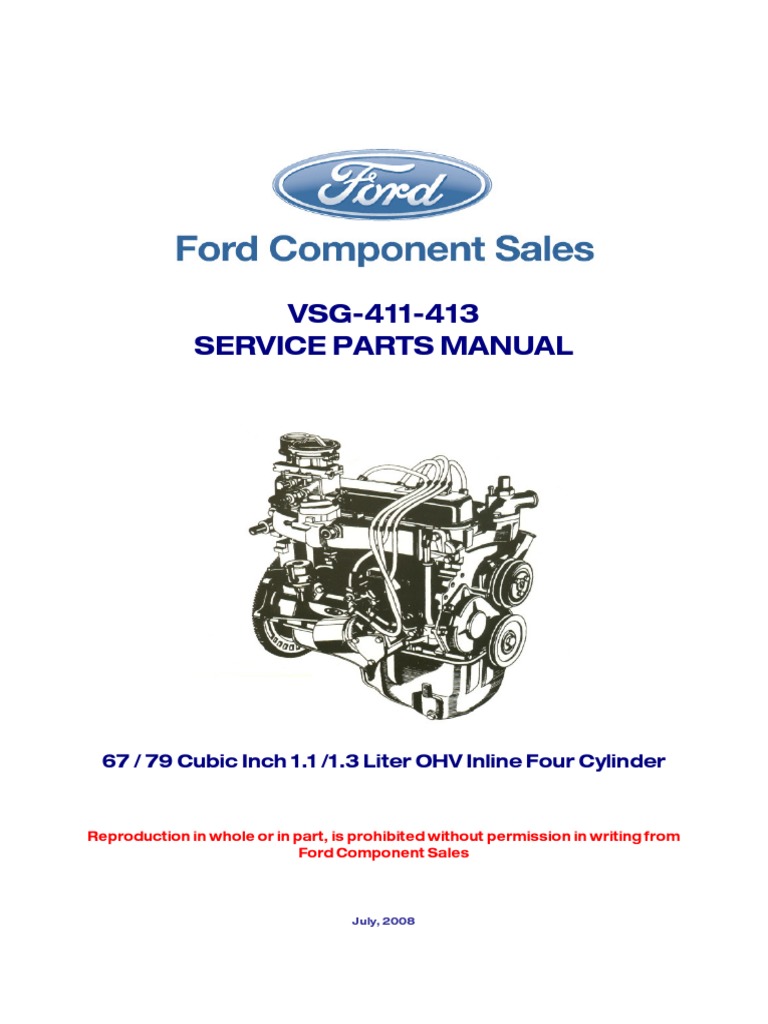 Ford VSG 411/413 Engine Parts Manual | PDF | Carburetor | Ignition System