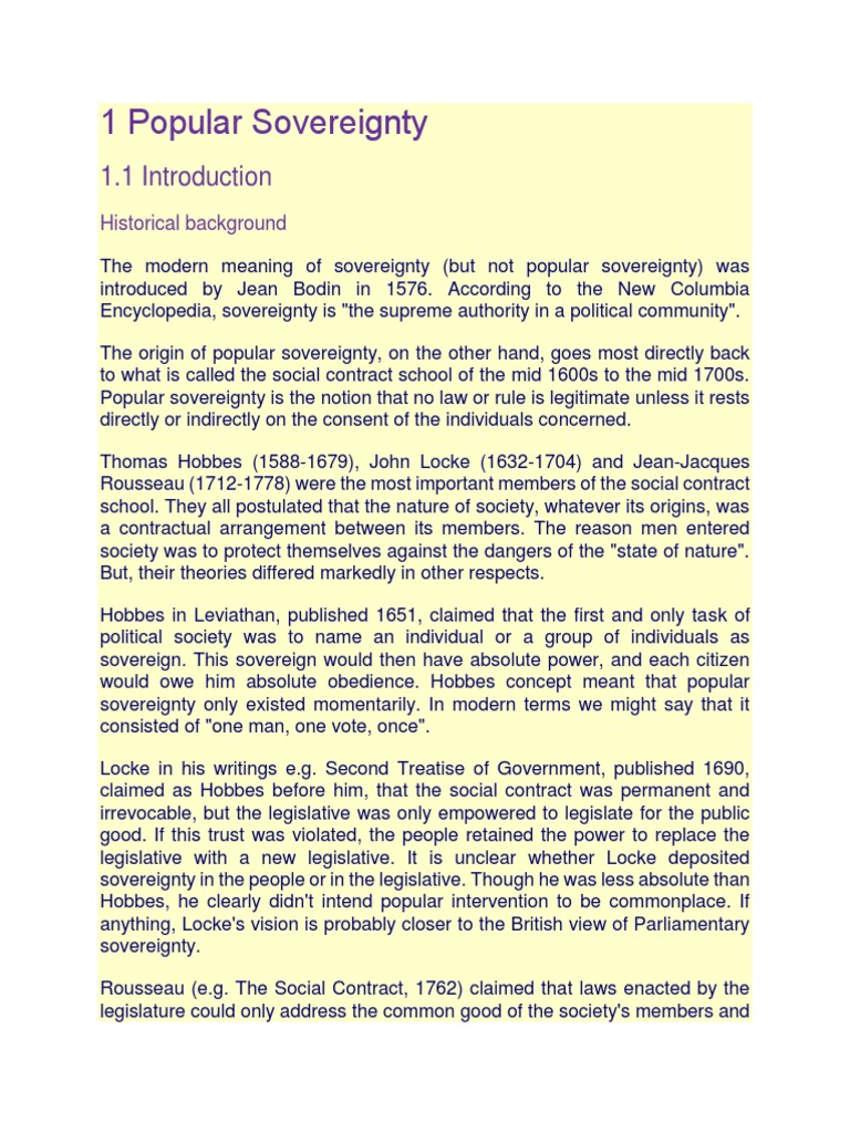 Understanding Popular Sovereignty | PDF | Sovereignty | Social Contract