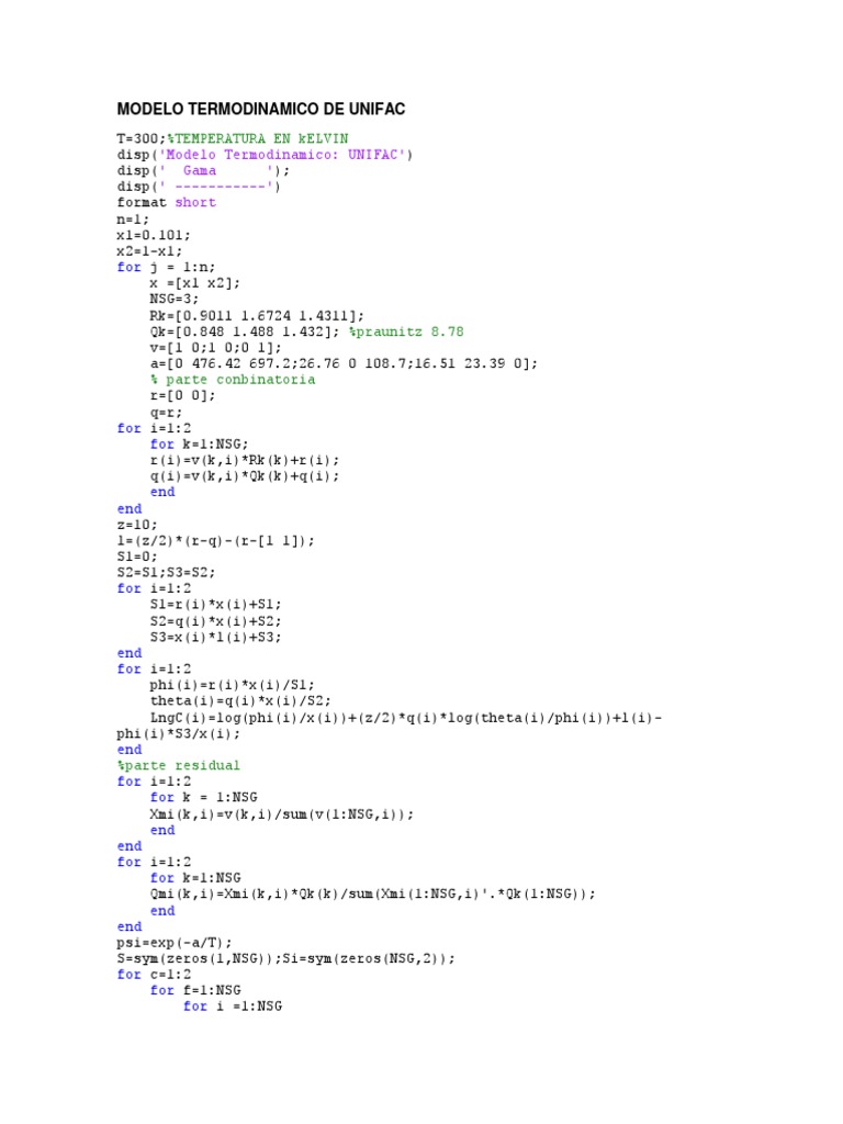 Modelo termodinâmico UNIFAC | PDF