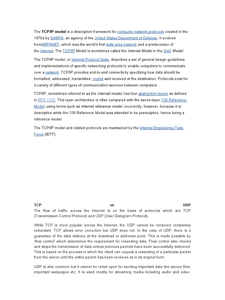 TCP Udp | PDF | Internet Protocol Suite | Transmission Control Protocol