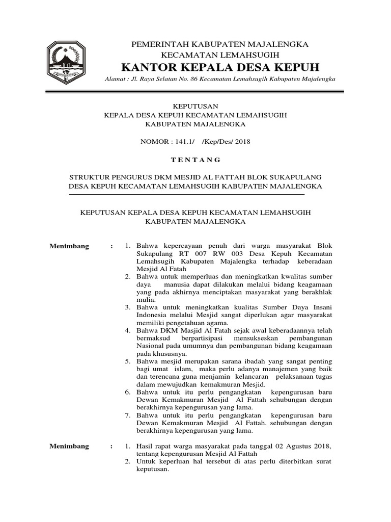 SK DKM Al Fattah | PDF