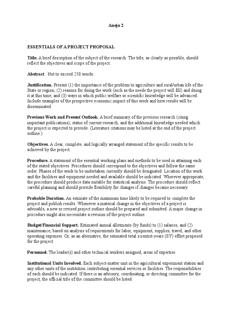 Essentials of A Hatch Project Proposal | PDF | Business