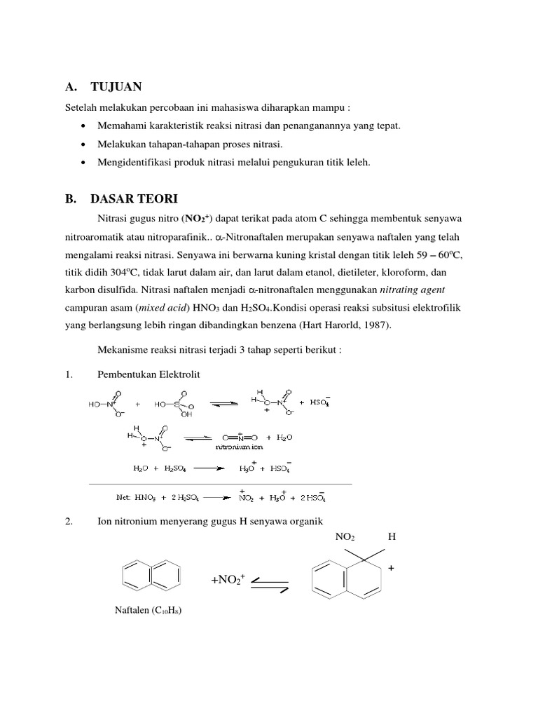 Laporan Nitrasi Alpha-Nitronaftalen Kelompok 3 | PDF
