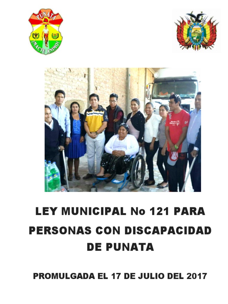 Ley Municipal 121 para Discapacitados Cochabamba | PDF | Invalidez ...