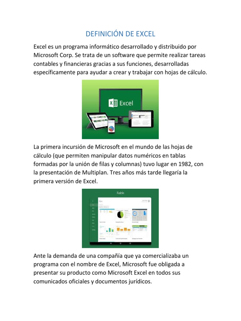 Definición de Excel | PDF
