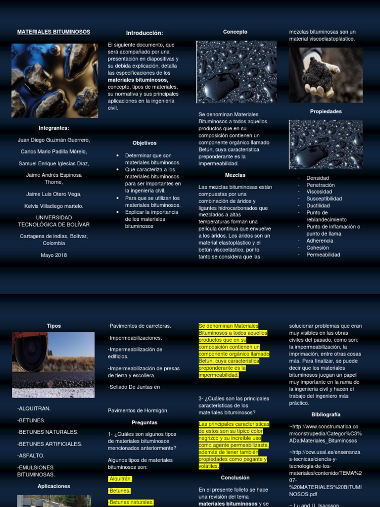 MATERIALES BITUMINOSOS Folleto | PDF | Permeabilidad (Ciencias de la ...