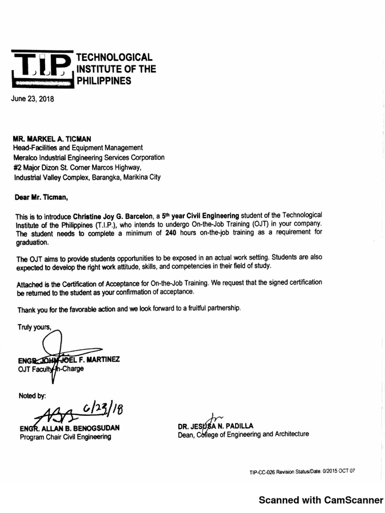 Endorsement Letter | PDF