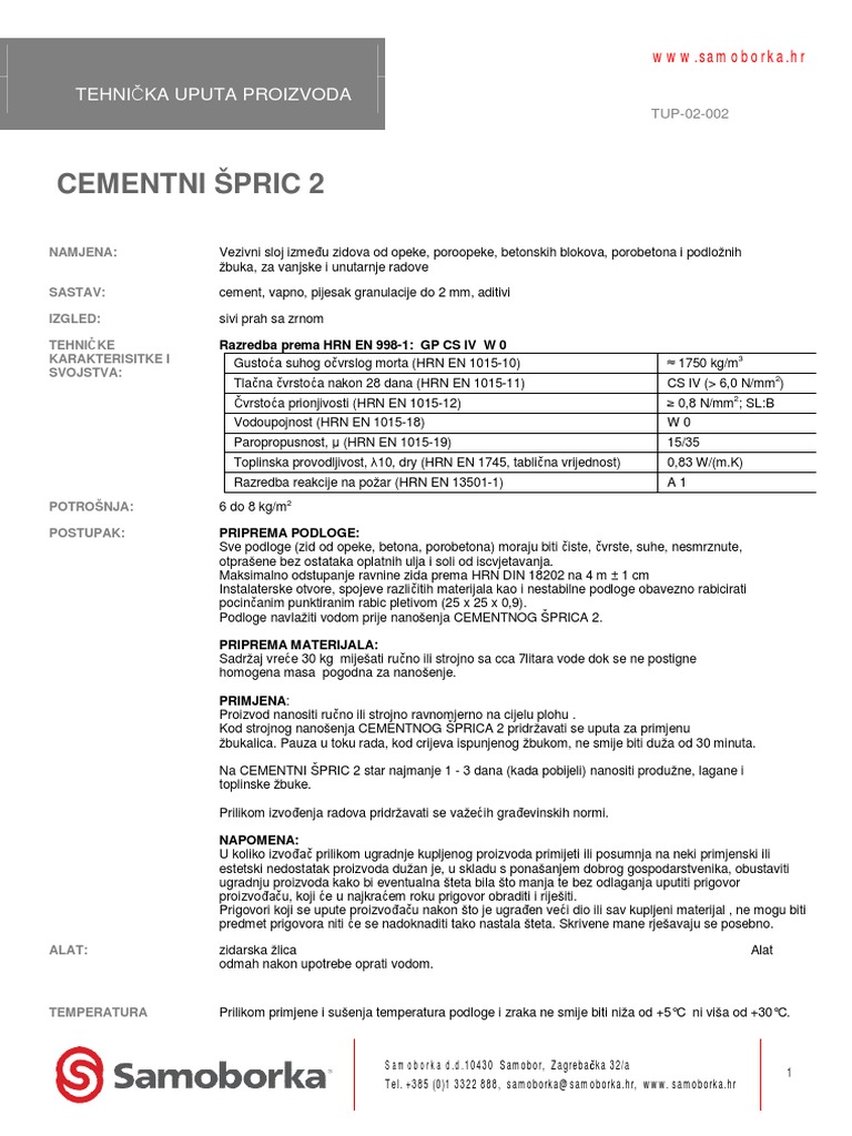 Cementni Špric | PDF