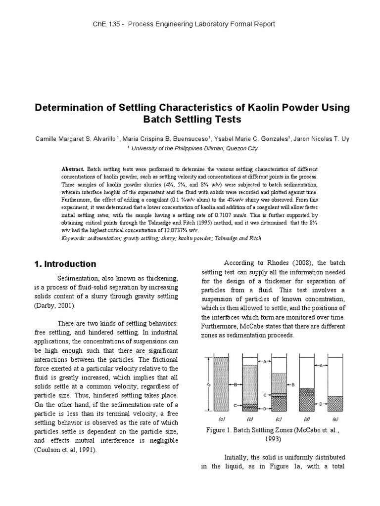 Batch Sedimentation | PDF | Teaching Mathematics | Nature