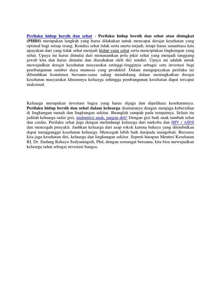 Contoh Mengarang Phbs Dan Sampah | PDF